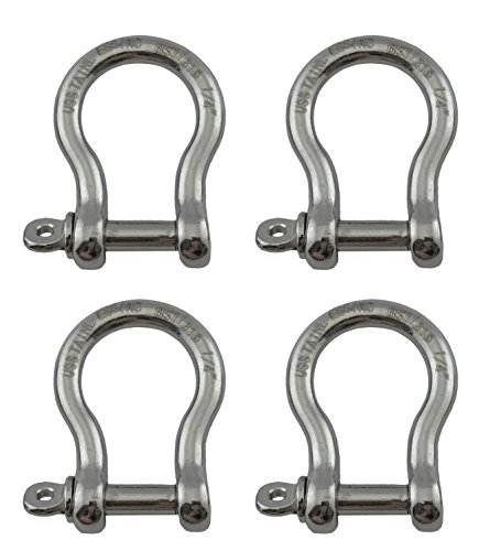 【中古】【未使用・未開封品】4 Pieces Stainless Steel 316 Forged Bow Shackle 1/4" (6mm) Marine Grade【メーカー名】【メーカー型番】【ブランド名】US Stainless ...