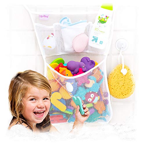 【中古】【未使用・未開封品】Tub Cubby Bath Toy Organizer with複数のポケット+ボーナスの4?Heavy Dutyロックサクションカップと耐久性金型Resistantメッシュ洗濯可能+ Sure to Plea...