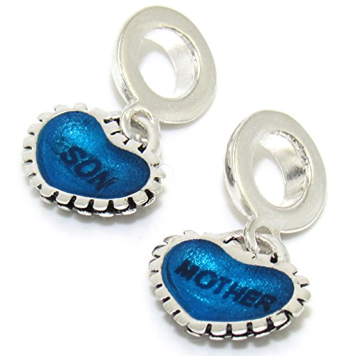【中古】【未使用・未開封品】ソリッド925スターリングシルバーDangling 2?Piece "ブルー母/息子ハート」チャームビーズスネークチェーンブレスレット用453635???8【メーカー名】【メーカー型番】【ブランド名】ICYROS...