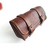 【中古】【未使用・未開封品】Vintage Motorcycle Genuine Goat Leather 2 Strap Buckle Closure Tool Brown Bag Quick Release Clasp REINFORC...