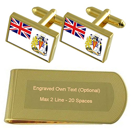 【中古】【未使用・未開封品】イギリスの南極地域の旗ゴールドトーン カフスボタン お金クリップを刻まれたギフトセット【メーカー名】【メーカー型番】【ブランド名】Select Gifts(セレクト ギフトス) カフス, マネークリップ, ビジネ...