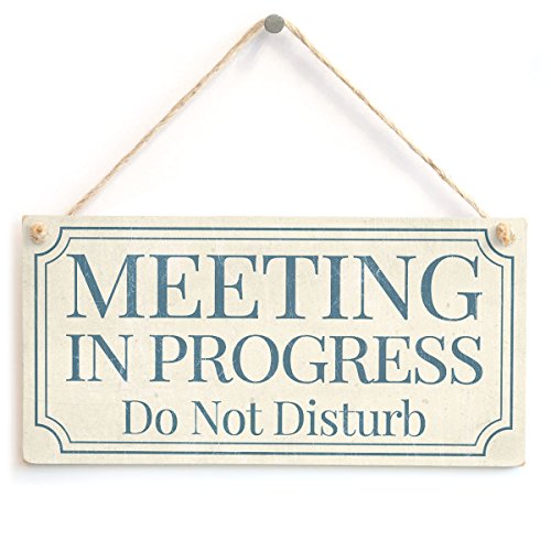 【中古】【未使用・未開封品】Meijiafei MEETING IN PROGRESS Do Not Disturb - Home Accessory Gift Sign / Plaque For Home Office Study Doo...