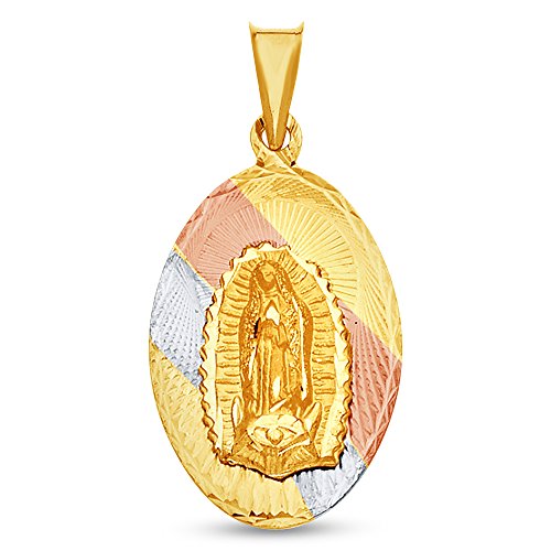 【中古】【未使用・未開封品】14?K 3?3色ゴールドダイヤモンドカットReligious Our Lady of Guadalupeバージンメアリーチャームペンダント( 27?x 17?mm【メーカー名】【メーカー型番】【ブランド名】So...