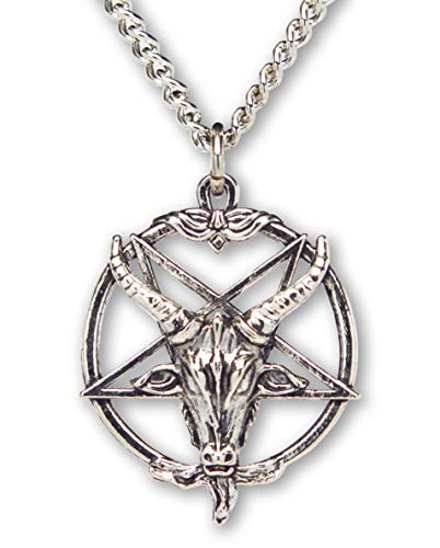 【中古】【未使用・未開封品】Baphomet 悪魔のヤギの頭 逆五芒星 シルバー仕上げ 1インチ ペンダントネックレス【メーカー名】【メーカー型番】【ブランド名】Real Metal ネックレス, ネックレス 【商品説明】Baphomet ...