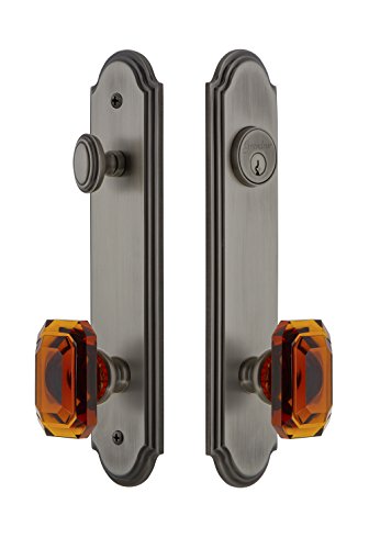 【中古】【未使用・未開封品】Grandeur Hardware 839279 アークトールプレート コンプリートエントリーセット バゲットアンバーノブ付き バックセットサイズ 2.75インチ アンティークピューター【メーカー名】【メーカー型...