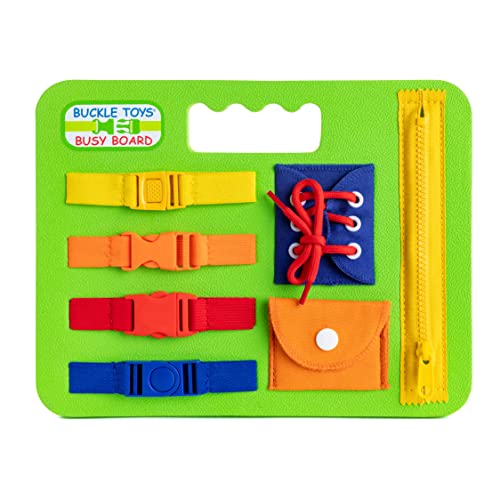 【中古】【未使用・未開封品】BUCKLE TOY BUSY BOARD - Learn to Snap, Zip, Tie Shoe Laces and Buckle【メーカー名】【メーカー型番】【ブランド名】Buckle Toys ポータ...