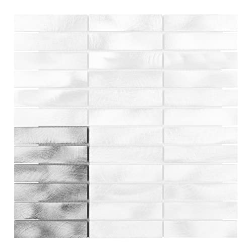 【中古】【未使用・未開封品】modket tdh229moメタルメタリックアルミニウムStackedパターンBacksplashモザイクタイルBacksplash Full Sheet 3-7/8" x 5-7/8" TDH229MO-S ...