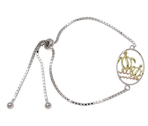 【中古】【未使用・未開封品】925スターリングシルバーTricolorハワイアンHonuタートルWaveスライドビーズ調節可能なブレスレット【メーカー名】【メーカー型番】【ブランド名】Arthur's Jewelry 服＆ファッション小物,...