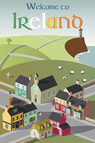 【中古】【未使用・未開封品】ポスターFoundry Welcome to Irelandレトロ旅行アート 12x18 inches 184524【メーカー名】【メーカー型番】【ブランド名】Poster Foundry ポスター・イラスト 【...