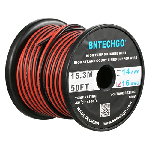 【中古】【未使用・未開封品】BNTECHGO 16ゲージパラレルのシリコーンワイヤー 16AWG 並行 シリコーン細線 超柔軟性 フレキシブル 分離できる シリコーンケーブル線 長持ち レッドとブラック 長さ延べ15.23メートル 断熱範囲...