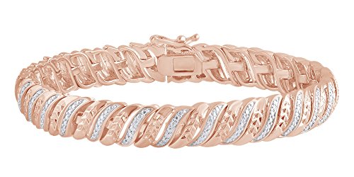 【中古】【未使用・未開封品】ラウンドカットホワイト天然ダイヤモンド波テニスブレスレット14?K Gold overスターリングシルバー( 0.25?Cttw )【メーカー名】【メーカー型番】【ブランド名】AFFY ブレスレット 【商品説明】...