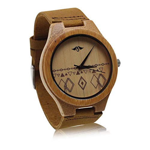 【中古】【未使用・未開封品】竹木製腕時計andブラック手。Engraved Aztec Pattern On Bamboo Dial with Noマーカー。 Women【メーカー名】【メーカー型番】【ブランド名】Angie Wood Cr...