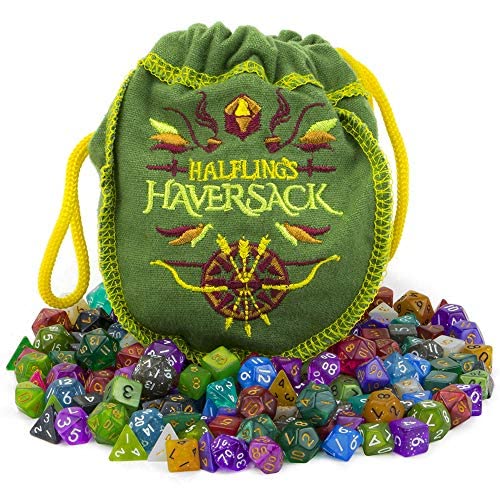 【中古】【未使用・未開封品】Wiz Dice Halfling's Haversack - 140 Mini Polyhedral Dice, 20 Colours in Complete Sets of 7, Miniature 10mm...