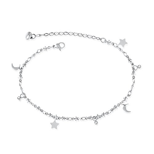 【中古】【未使用・未開封品】MONIYA ステンレススチール 月と星 キュービックジルコニア アンクレット ブレスレット レディース シルバー/ローズゴールド【メーカー名】【メーカー型番】【ブランド名】MONIYA アンクレット 【商品説明...