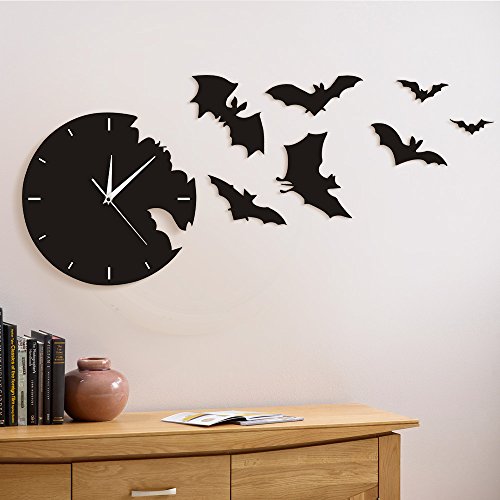 【中古】【未使用・未開封品】The Geeky Days A Bat Clock from The Escape Clock Bat Silhouette サイレントノーチクリックウォールクロック 怖いコウモリのシンボル ホームデコ コンテ...