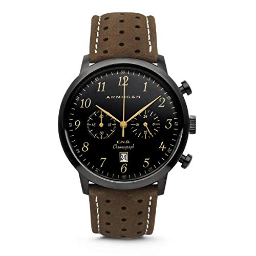 【中古】【未使用・未開封品】Armogan e.n.b???チョコレートブラウンc61???Men 'sクロノグラフウォッチブラウンスエードレザーストラップ【メーカー名】【メーカー型番】【ブランド名】ARMOGAN 腕時計 Armogan:...