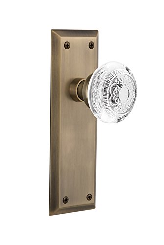 【中古】【未使用・未開封品】Nostalgic Warehouse 750280 ニューヨークプレート クリスタルエッグ&ダーツノブパッセージ付き バックセットサイズ:2.36インチ アンティーク真鍮【メーカー名】【メーカー型番】【ブランド...