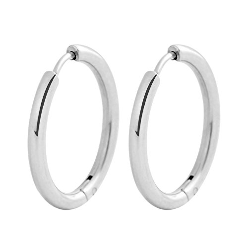 【中古】【未使用・未開封品】ステンレススチールスモール低刺激性ヒンジハギーフープイヤリング、(18?mm) シルバー【メーカー名】【メーカー型番】【ブランド名】EDFORCE 服＆ファッション小物, イヤリング 【商品説明】ステンレススチー...