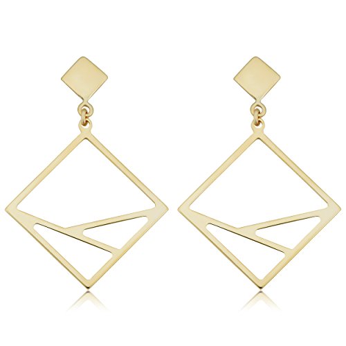 【中古】【未使用・未開封品】Kooljewelry 14Kゴールド ダイヤモンド型 地形ダングルイヤリング (イエローゴールドまたはローズゴールド), 金属,【メーカー名】【メーカー型番】【ブランド名】Kooljewelry イヤリング, ...