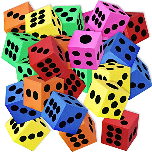 【中古】【未使用・未開封品】ArtCreativity Coloured Foam Dice (Pack of 24) 1.5" Big Six Assorted Colours Fun Playing Games Great Gift f...