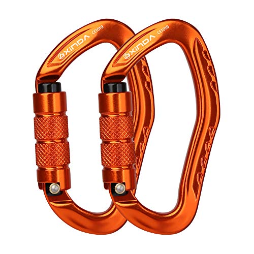 【中古】【未使用・未開封品】XINDA 小型 自動ロックカラビナ - ツイストロック クライミング カラビナクリップ セルフロック式 アーボリスト カラビナ 高耐久 耳型 ハンモック カラビナ キャンプ ラペリング 登山 ケービング用【メー...