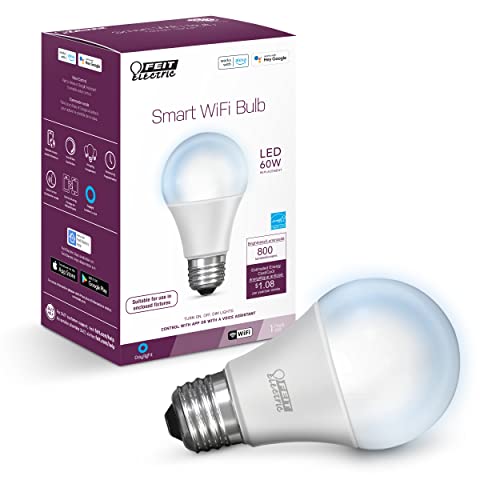 【中古】【未使用・未開封品】Feit Electric OM60/950CA/AG 60W相当 WiFi調光 ハブ不要 Alexa Google Assistant A19 スマートLED電球 高さ4.4インチ x 奥行き2.3インチ 50...