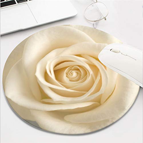 【中古】【未使用・未開封品】コンピュータゲーム用マウスパッド 防水 ノンスリップ ゴム素材 ラウンドマウスマット オフィスや自宅用 8インチ-フローラルアイボリーホワイトローズ【メーカー名】【メーカー型番】【ブランド名】ONEmanx Of...