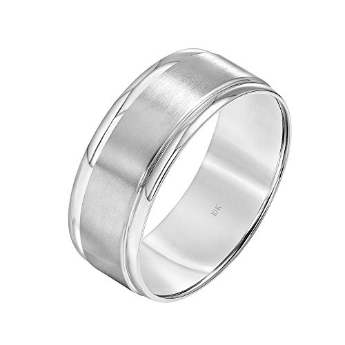 【中古】【未使用・未開封品】Brilliant Expressions 結婚指輪 10K ホワイトゴールド マット仕上げ 快適フィット フラットプロファイル 研磨溝付きエッジ 8mm シルバー【メーカー名】【メーカー型番】【ブランド名】Br...