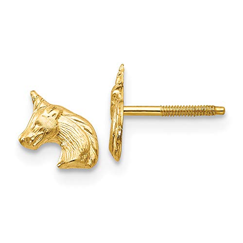 【中古】【未使用・未開封品】女の子用 ソリッド 14K イエローゴールド 小さなユニコーン スクリューバック スタッドピアス シリコンの安全バック付き 8mm【メーカー名】【メーカー型番】【ブランド名】Beauniq ジュエリー小物・ケア用...