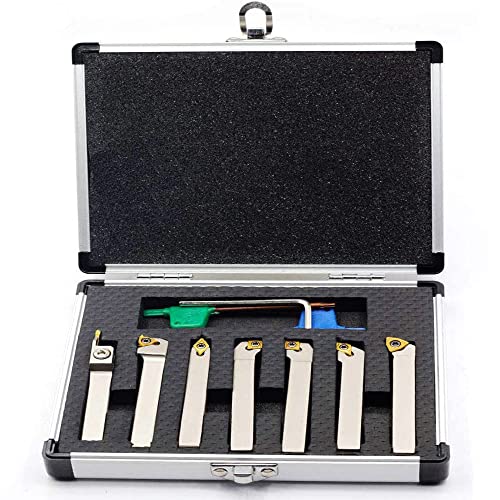 【中古】【未使用・未開封品】OSCARBIDE Indexable Carbide Lathe Turning Tool Holder 3/8" with Nickel Plated CNC Heavy-Duty Lathe Bit Set...