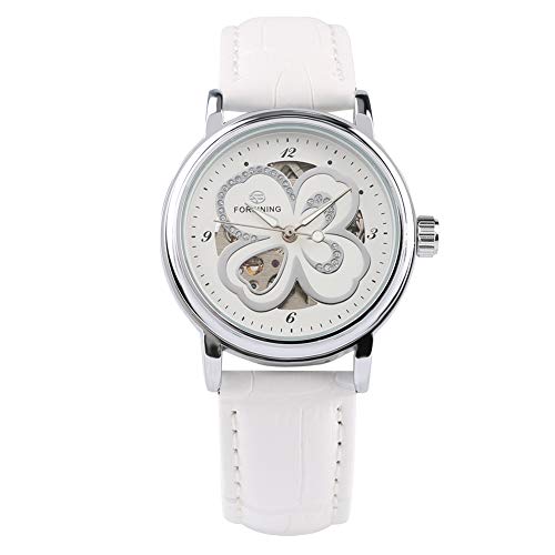 【中古】【未使用・未開封品】JLYSHOP 高級自動巻き機械式腕時計 メンズ ホワイトフラワーシェイプダイヤル 機械式腕時計 レディース カジュアルメカニックウォッチ ホワイト【メーカー名】【メーカー型番】【ブランド名】JLYSHOP 腕時...