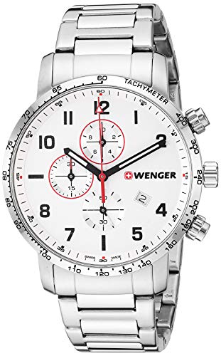 【中古】【未使用・未開封品】Wenger メンズ Attitude スイスクオーツ ステンレススチールストラップ シルバー 22 カジュアルウォッチ (モデル:01.1543.110)【メーカー名】【メーカー型番】【ブランド名】WENGER...