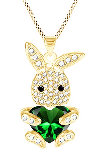 【中古】【未使用・未開封品】AFFY キュービックジルコニア かわいいイースターバニーラビットハートペンダントネックレス 14Kイエローゴールド スターリングシルバー, ガーネット,【メーカー名】【メーカー型番】【ブランド名】AFFY ネッ...