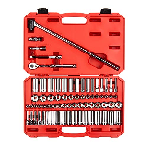 【中古】【未使用・未開封品】TEKTON 3/8 Inch Drive 6-Point Socket & Ratchet Set, 74-Piece (1/4-1 inch, 6-24 mm) | SKT15311 141［並行輸入］【メー...