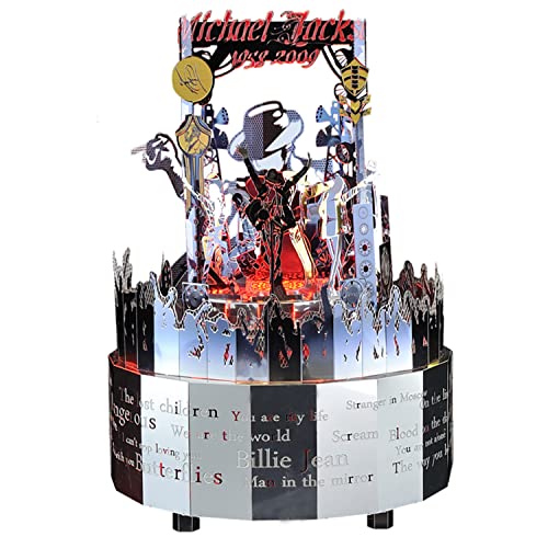 【中古】【未使用・未開封品】Microworld M-ichael J-ackson 回転オルゴール カラーチャニングLEDライト付き メタル3Dパズル DIYジグソーパズル 組み立てキット MJメモリアルホビーコレクション【メーカー名】【...