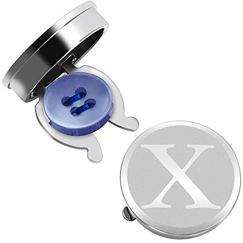 【中古】【未使用・未開封品】HAWSON メンズ イニシャル ボタンカバー カフリンクス レターローズゴールド/シルバー フォーマルビジネスシャツに最適 A~Z, 金属, 不明【メーカー名】【メーカー型番】【ブランド名】HAWSON カフス...