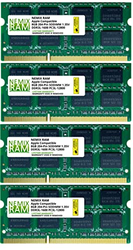 【中古】【未使用・未開封品】NEMIX RAM 32GB メモリ アップグレードキット (4x8GB) DDR3L 1600MHz PC3L-12800 CL11 SODIMM Apple iMac (2011中期 / 2012後期 / 2...