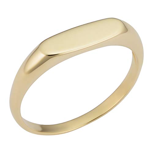 【中古】【未使用・未開封品】KoolJewelry 14Kイエローゴールド 長さ4.25mm オーバルシグネットリング 男女兼用 サイズ6~9【メーカー名】【メーカー型番】【ブランド名】Kooljewelry メンズ, リング, Women...