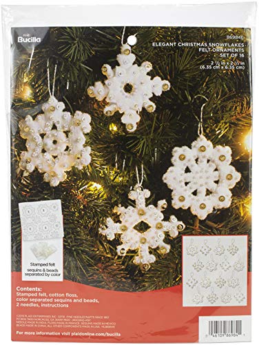 【中古】【未使用・未開封品】Bucilla Felt Ornaments Applique Kit Set Of 16-Elegant Christmas Snowflakes -86984E【メーカー名】【メーカー型番】【ブランド名】Bu...