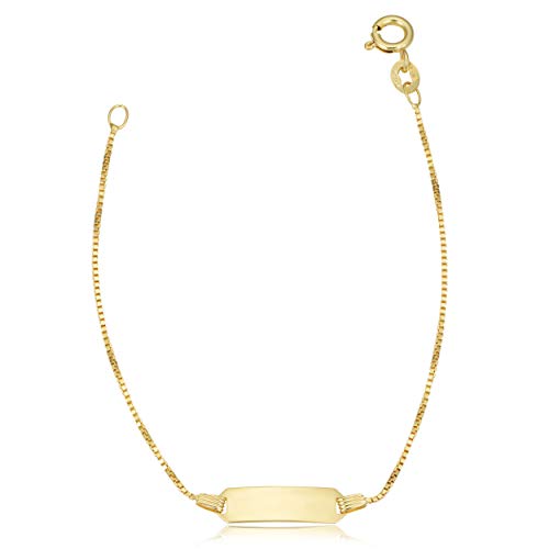 【中古】【未使用・未開封品】KoolJewelry 14K イエローゴールド ボックスチェーン IDブレスレット (6.25インチ)【メーカー名】【メーカー型番】【ブランド名】Kooljewelry ブレスレット, Women Jewelr...