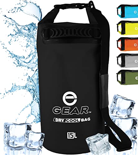【中古】【未使用・未開封品】Enthusiast Gear ロールトップ断熱バックパック クーラードライバッグ ? 漏れ防止、折りたたみ可能、防水パッド入りショルダーストラップ付き ? カヤック釣りビーチハイキングに最適 ? オレンジ、グレ...