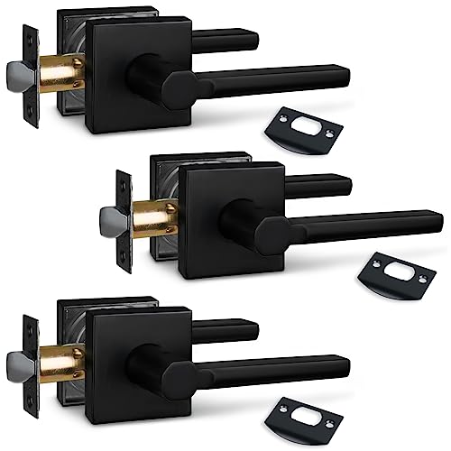 【中古】【未使用・未開封品】(3パック) ホール/クローゼットレバーハンドルロック エイジドマットブラック - ドアロックハンドル マットブラック 通路ドア用 HD1601-DB-PS-3P【メーカー名】【メーカー型番】【ブランド名】NEW...