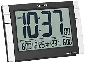 【中古】シチズン 目覚まし時計 電波 デジタル パルデジットワイドDS ダブル アラーム 温度 カレンダー 黒 CITIZEN 8RZ150-002【メーカー名】リズム(RHYTHM)【メーカー型番】8RZ150-002【ブランド名】リズム...