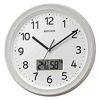 【中古】リズム(RHYTHM) 掛け時計 白 Φ32.5x5cm 電波 アナログ デジタル 連続秒針 温度 湿度 カレンダー 8FYA02SR03【メーカー名】リズム(RHYTHM)【メーカー型番】8FYA02SR03【ブランド名】リズム(...