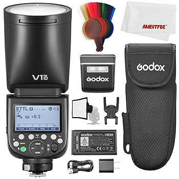 【中古】【GODOX正規代理店】Godox V1PRO V1PRO-C ラウンドヘッドカメラフラッシュ Canon対応 ストロボ 76WS 2.4Gワイヤレス E-TTL リチウムイオン丸頭カメラ スピードライト 外部フラッシュ付き SU-...