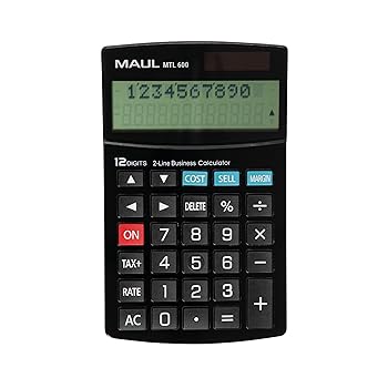 【中古】MAUL MTL 600 商用電卓 | 商業機能付き電卓 | 12桁表示 2行|税金請求書と修正機能付 | ソーラー/バッテリー | ブラック【メーカー名】【メーカー型番】【ブランド名】Maul ビジネス電卓 【商品説明】MAUL ...
