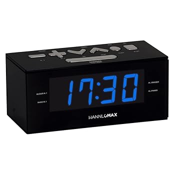 【中古】HANNLOMAX HX-144CR 目覚まし時計ラジオ、PLL AM/FMラジオ、1.2インチLEDディスプレイ、デュアルアラーム付きデジタル時計、AC動作のみ(ブラック_ブルーLED)【メーカー名】【メーカー型番】【ブランド名】...