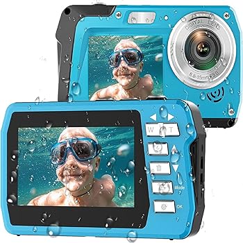 【中古】【未使用】防水デジカメ4K48MP 水中カメラ3.5m防水カメラ オートフォーカス IPS (3インチ/2インチ) 自撮り シュノーケリング用デジタルカメラ 1500mAh バッテリー(ブルー)【メーカー名】【メーカー型番】【ブラン...