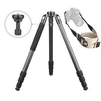 【中古】INNOREL カーボンファイバー三脚 最大高160cm 最大荷重20kg 最大チューブ直径32mm プロフェッショナルバードウォッチングヘビーデューティーカメラスタンド 65mmボウルアダプター三脚バッグ付き (アップグレード版S...
