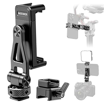 【中古】NEEWER スマホ三脚マウント 金属製 360°回転 180°チルト コールドシュー/NATOクランプ付き RS4 RS3 Pro RS2 RSC2ジンバルスタビライザー用 スマホクランプ スマホホルダー コンパチブル iPhon...